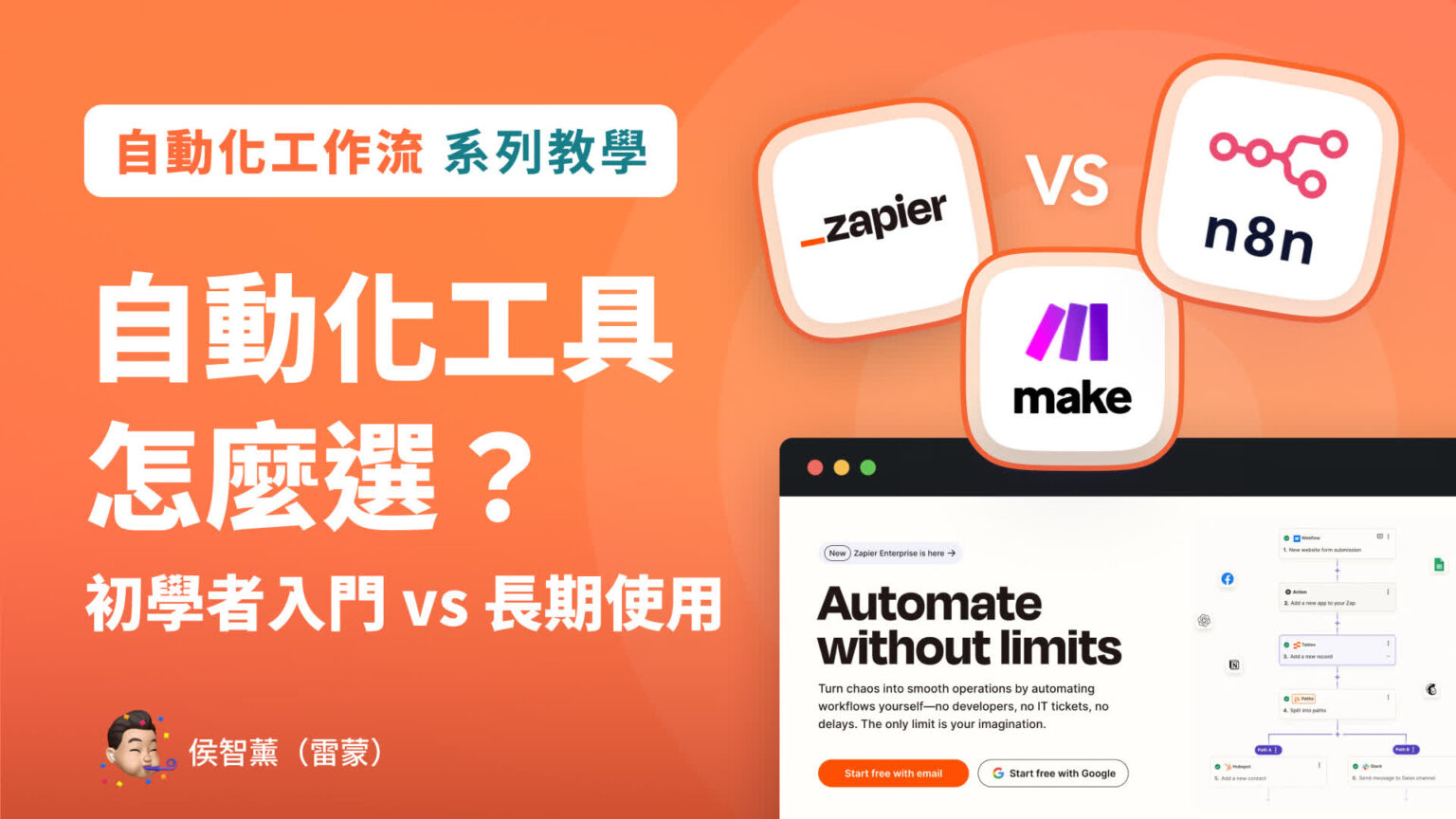 自動化工具推薦：Zapier、Make、n8n 選哪個好？初學入門完整比較表格